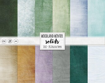 Woodland Winter Digital Paper Christmas Backgrounds | Etsy