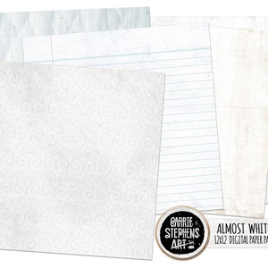 Basic White Digital Papers, off White Lightly Textured Background Paper ...