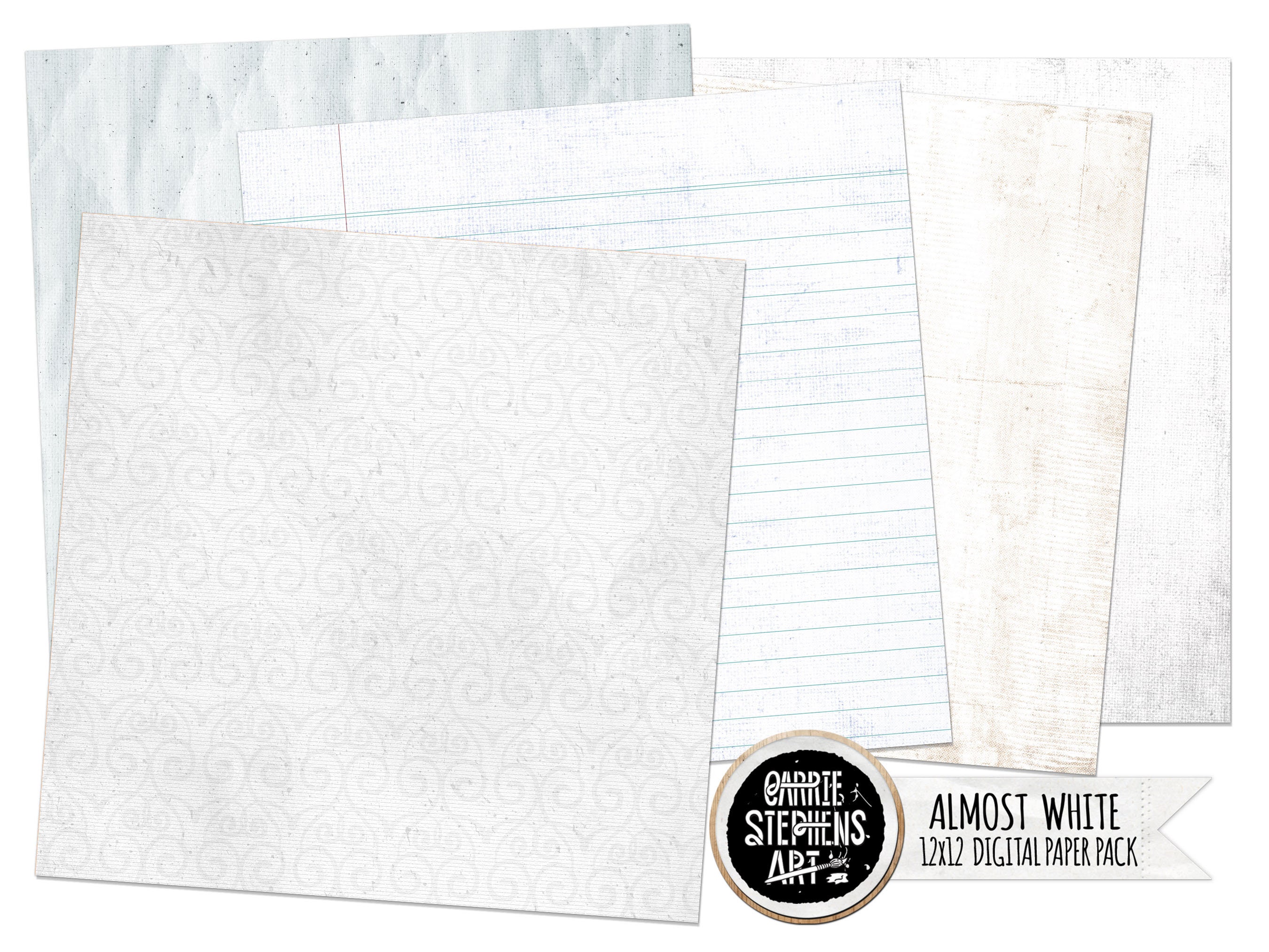 Basic White Digital Papers, off White Lightly Textured Background Paper ...