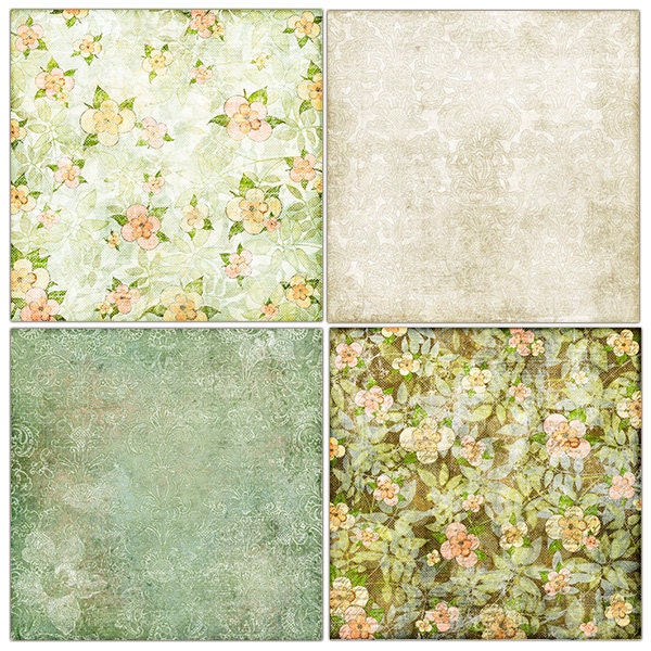 Shabby Chic Digital Paper Download Vintage Style Floral - Etsy