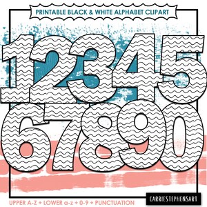 Wavy Stripe Alphabet Clipart, Beach Printable Bulletin Board Letters ...