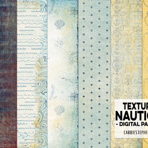 Nautical Digital Paper, Shabby Chic, Vintage Worn Texture, Masculine ...