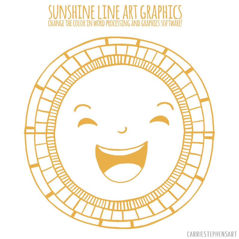 Sunshine Doodle Face Clipart Summer Sun Art Journal Digital | Etsy India