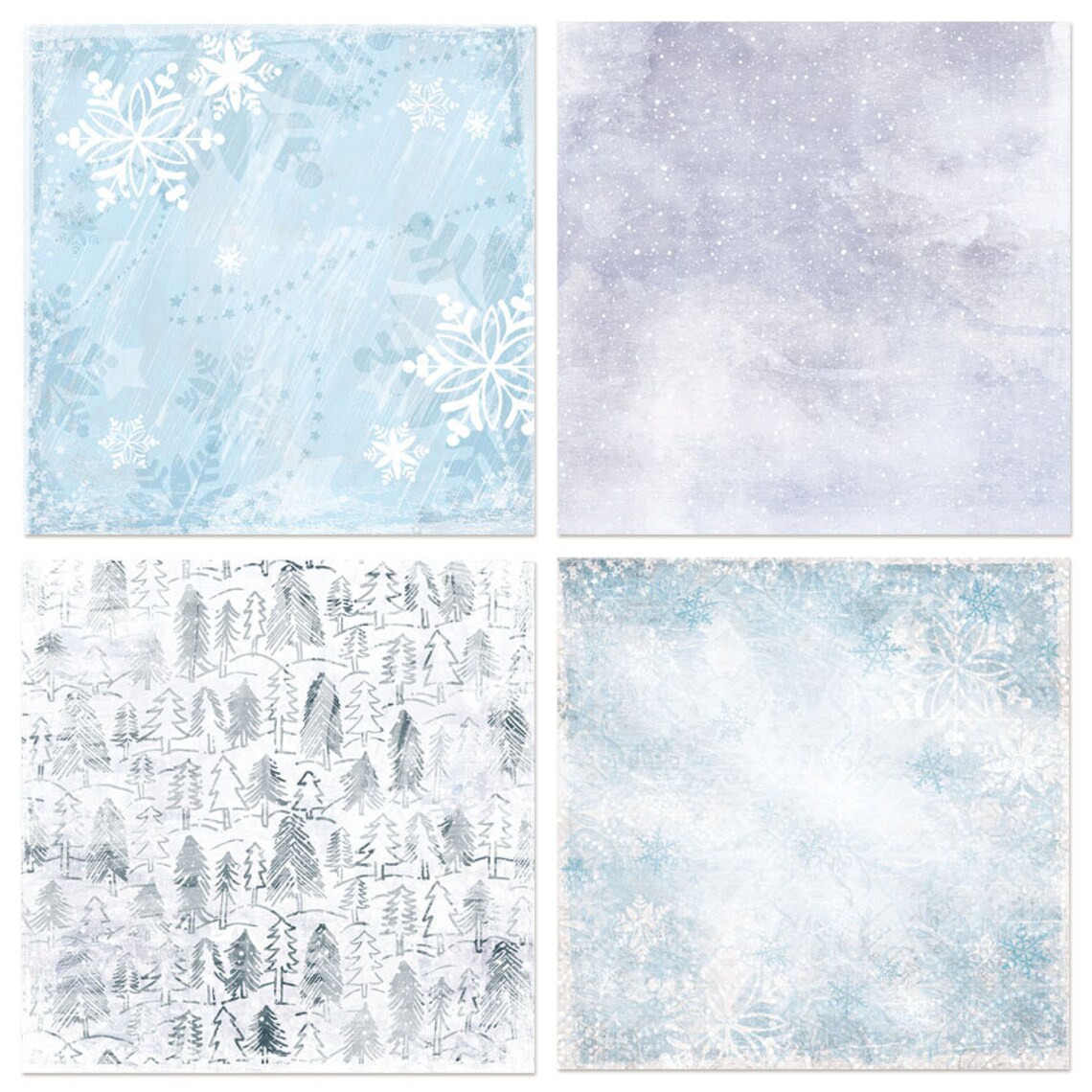 Frozen Winter Digital Paper Snowflake Pattern Backgrounds - Etsy