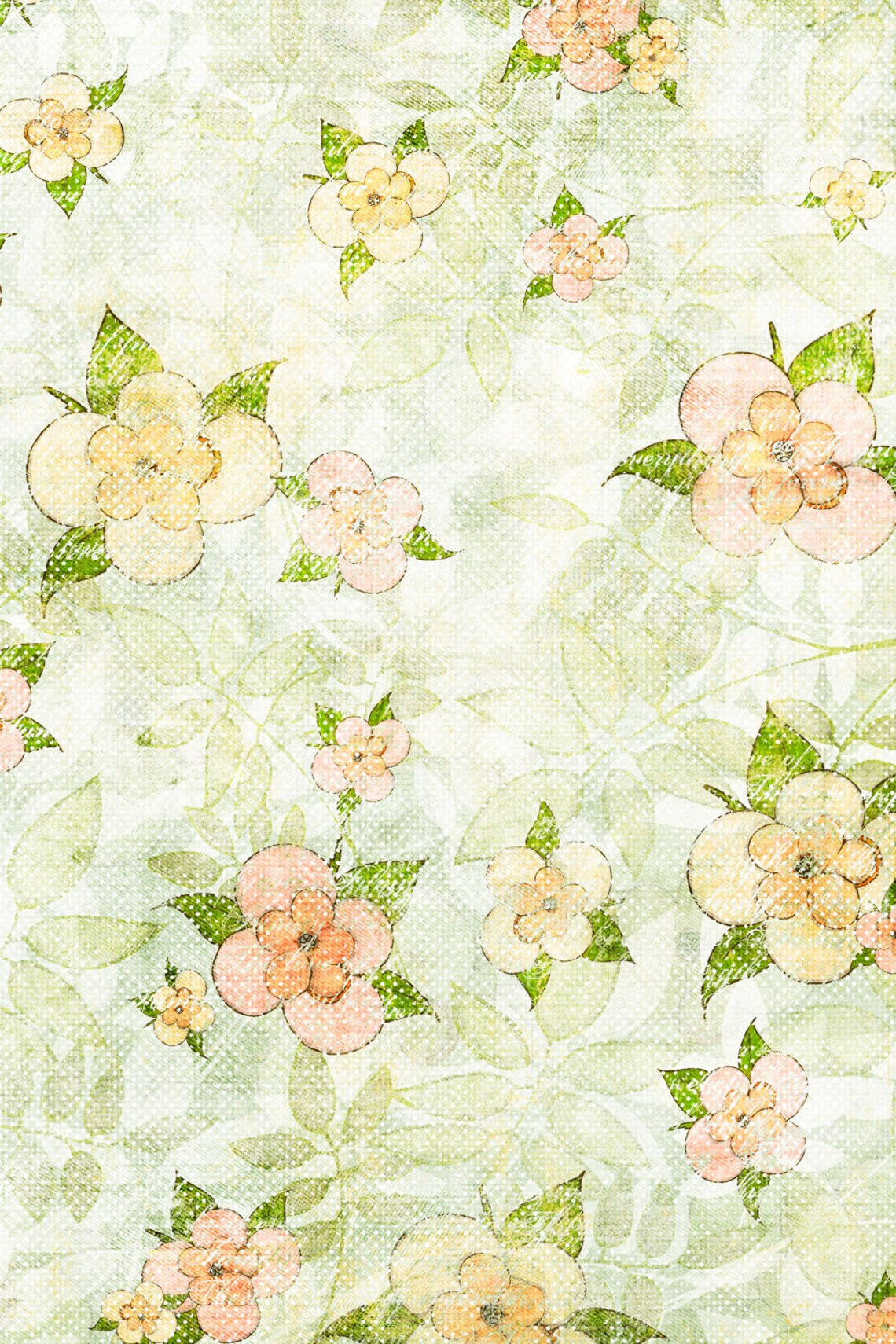 Shabby Chic Digital Paper Download, Vintage Style Floral Background ...