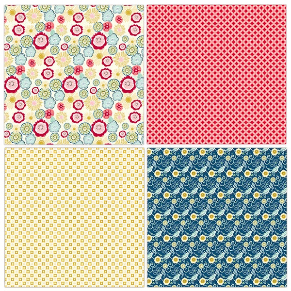 Bold Floral Pattern Digital Paper Set Commercial Use - Etsy