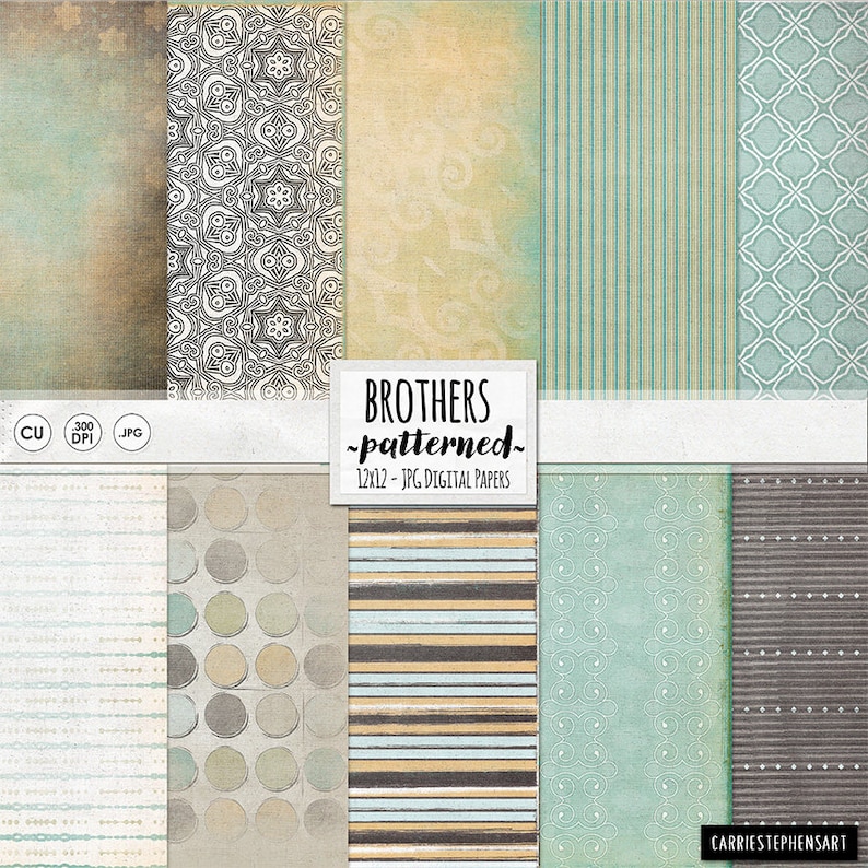 Modern Boy Digital Paper Masculine Background Patterns Light | Etsy