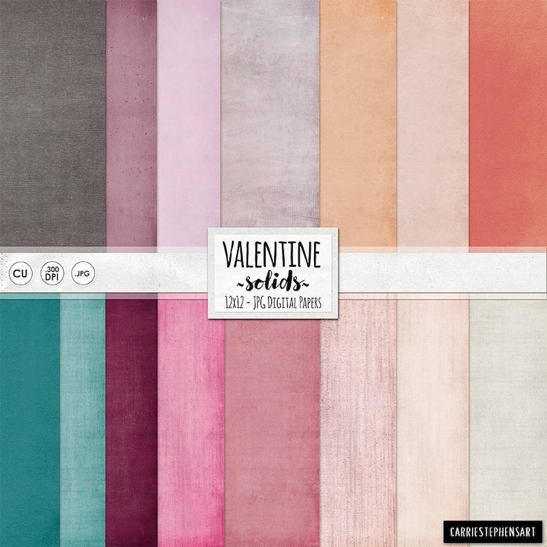 Pink Digital Background Paper, Valentine Solid Cardstock Textured Paper ...