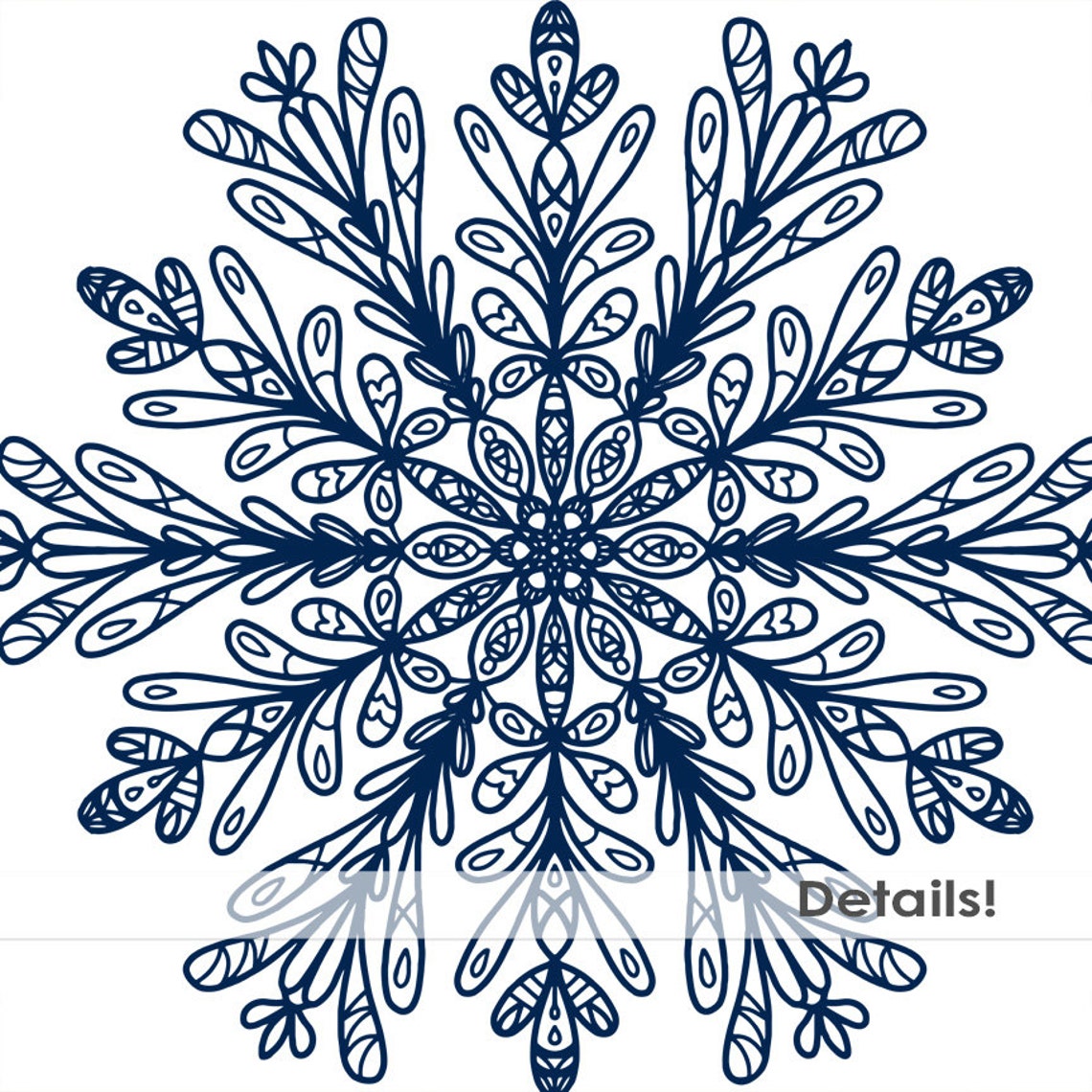 Frozen Snowflake Clipart Intricate Snowflakes Christmas - Etsy