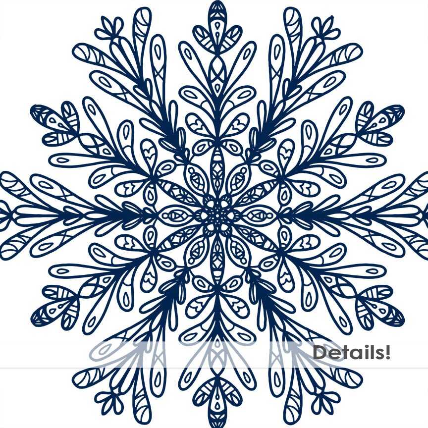 Frozen Snowflake Clipart, Intricate Snowflakes, Christmas Clipart ...