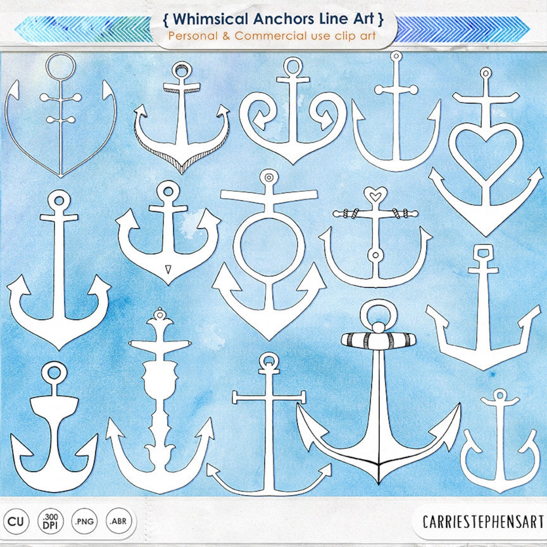 Blue Nautical Anchor Clip Art