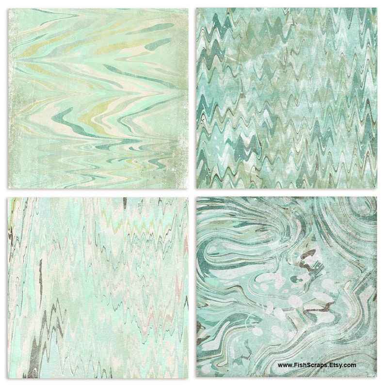 Mint Green Marble Digital Paper Lightly Textured Shabby - Etsy