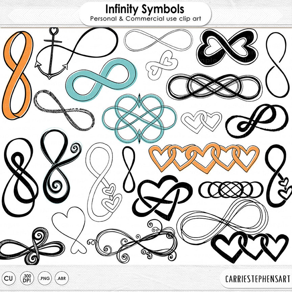 Infinity Symbol Clip Art Infinite Love Wordart Silhouette - Etsy UK