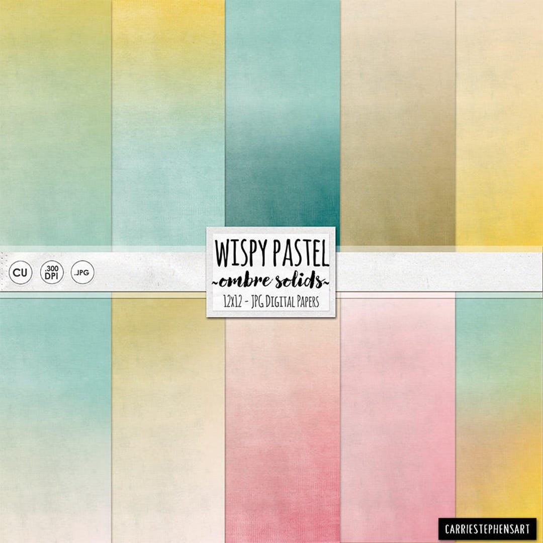 Ombre Digital Paper, Pastel Gradient Printable Background Paper, Pastel ...