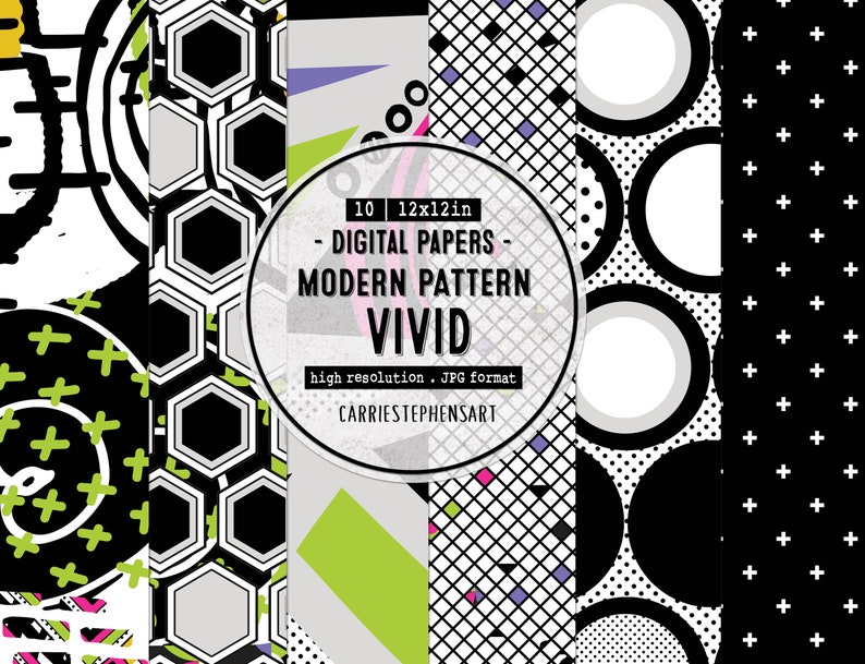 Modern Geometric Pattern Scrapbook Paper Vivid Pink Digital - Etsy Canada