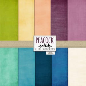 Purple Digital Paper, Peacock Solid Color Card Stock, Vibrant Purple ...