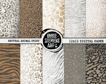 Woodland Animal Digital Scrapbook Paper Printable Background | Etsy