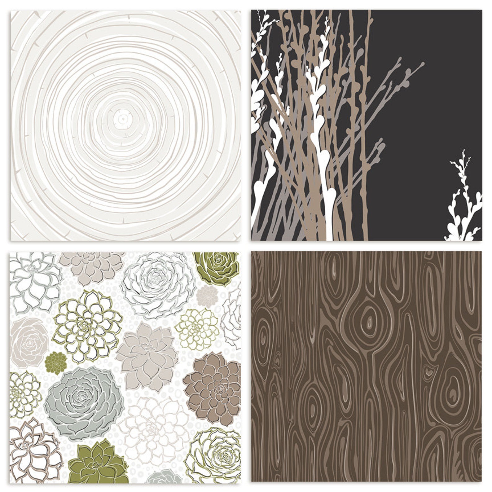 Organic Digital Scrapbook Paper Nature Inspired Background | Etsy