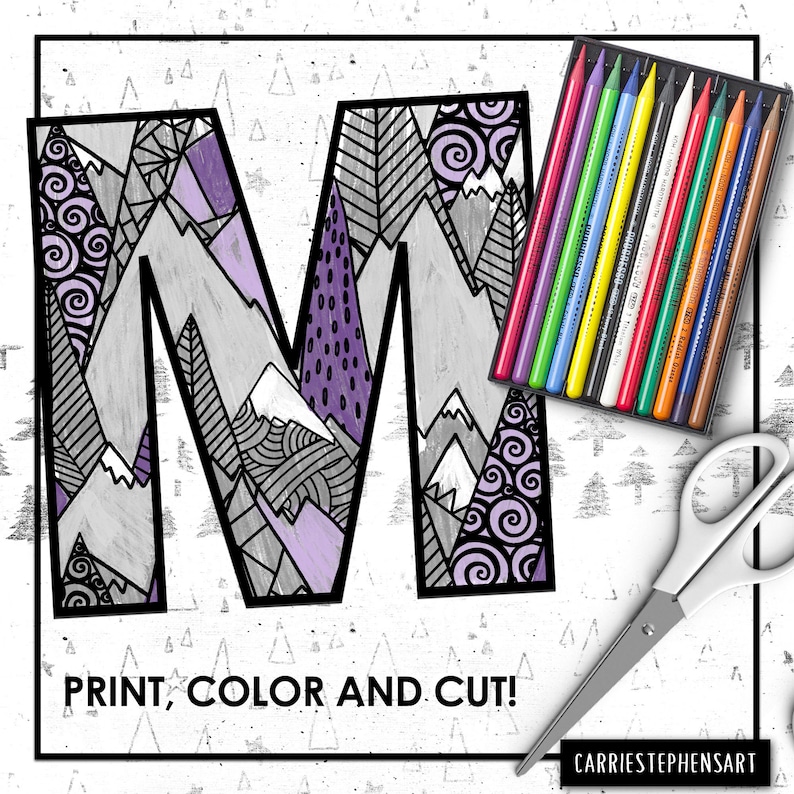 Alphabet Clipart PRINTABLE Bulletin Board Letters Zen - Etsy