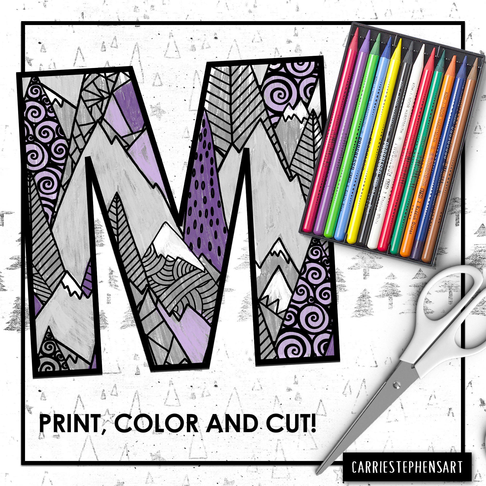 Alphabet Clipart PRINTABLE Bulletin Board Letters Zen - Etsy