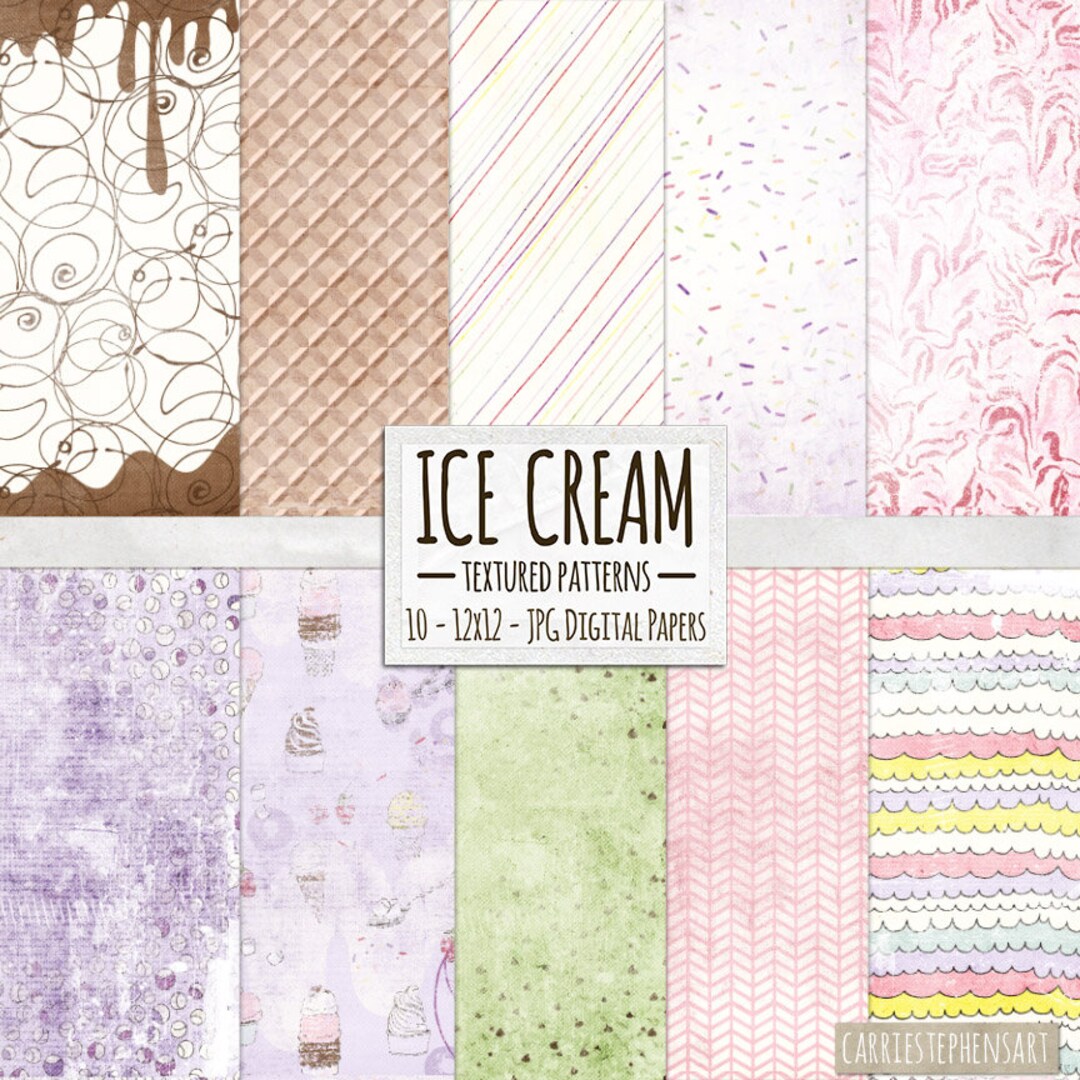 Ice Cream Digital Paper, Sweet Pastel Background, Confetti Sprinkles ...
