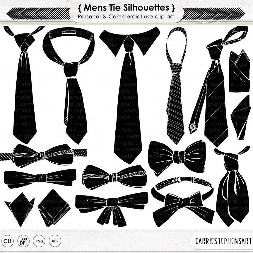 Fathers Day Clipart, Mens Tie Line Art, Digital Illustrations for Dad ...