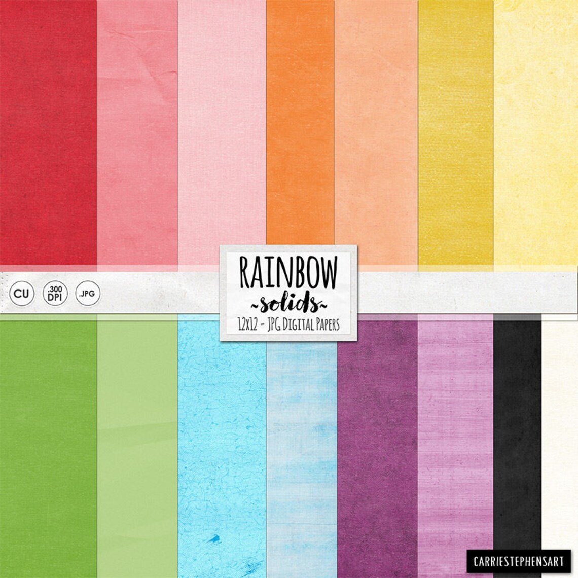 Rainbow Digital Paper Solid Cardstock Backgrounds Red - Etsy