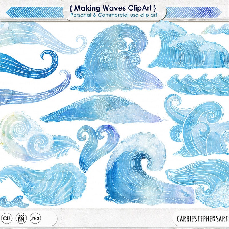 Waves Watercolor - Etsy