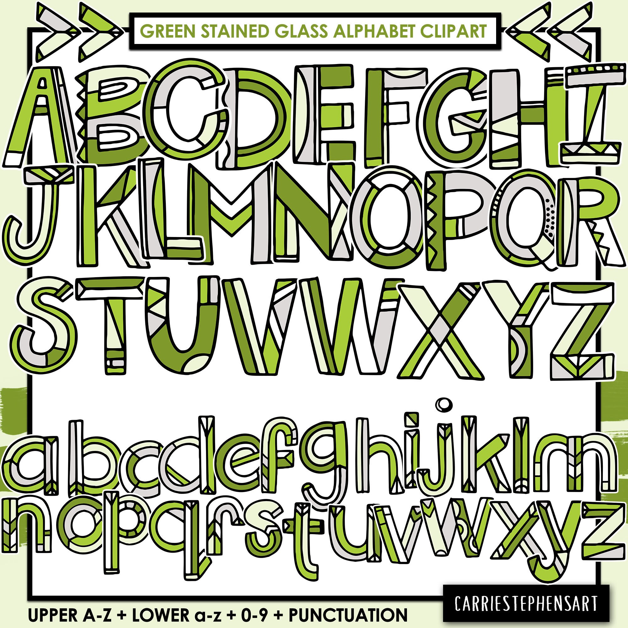 Alphabet Clipart Bundle Vivid Jewel Tone Stained Glass | Etsy