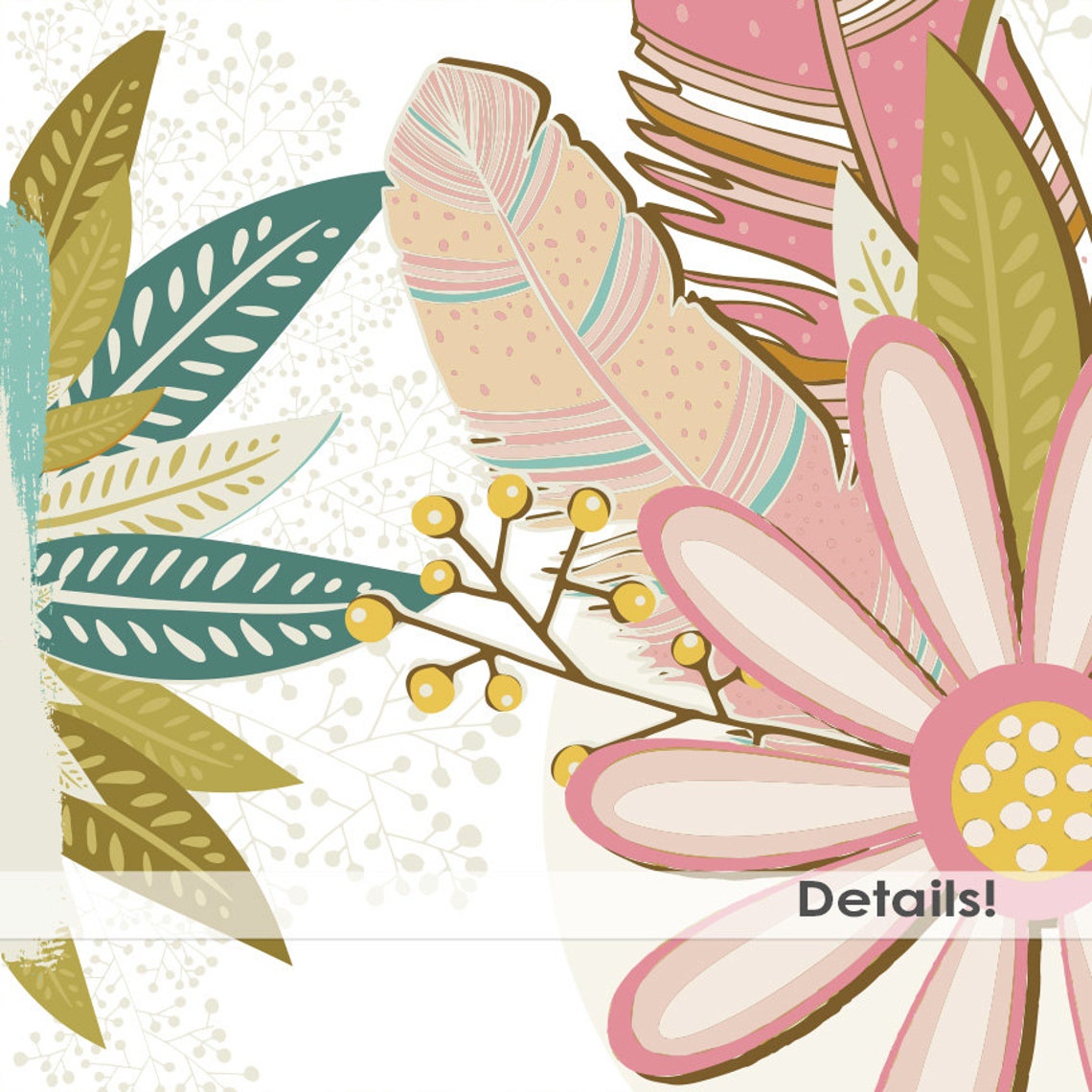 Wispy Floral Clip Art Foliage & Flower Clusters Flower | Etsy