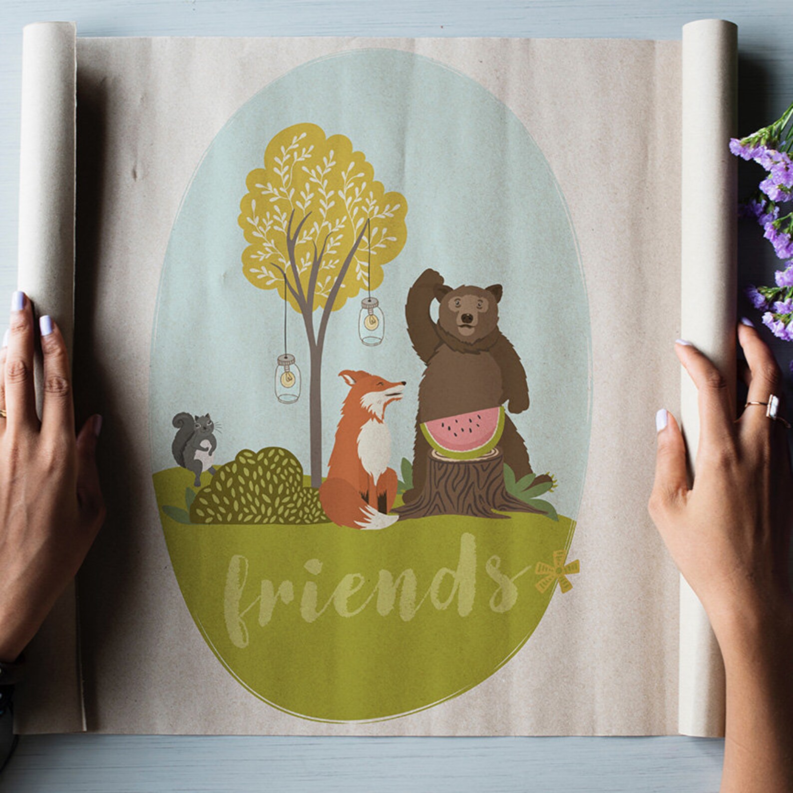 Woodland Animal Clipart Forest Friends Fox Bear Clip Art | Etsy