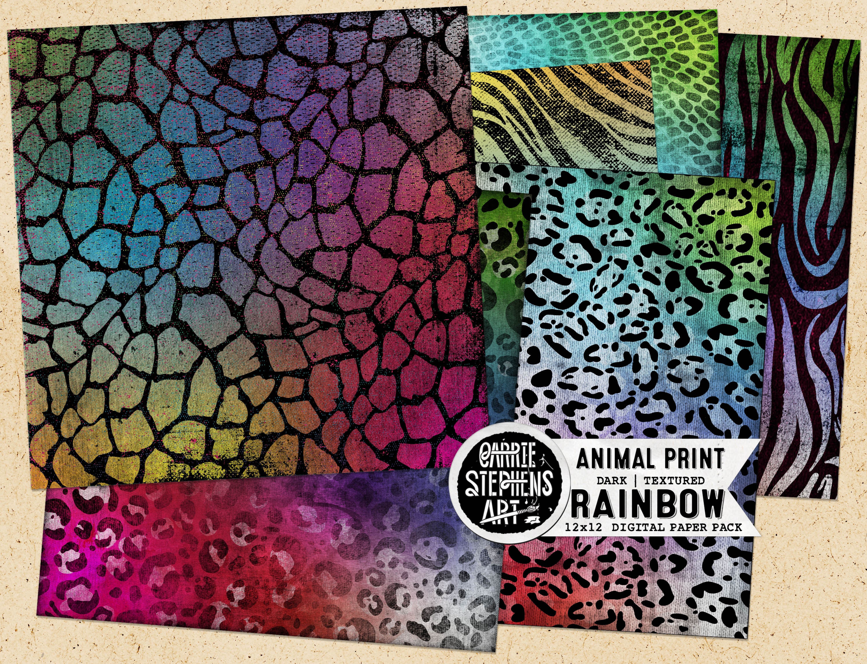 Rainbow Leopard Pattern Digital Paper Animal Print Background - Etsy Canada