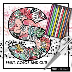 Floral Doodle Alphabet Clipart, Flower Printable Bulletin Board Letters ...