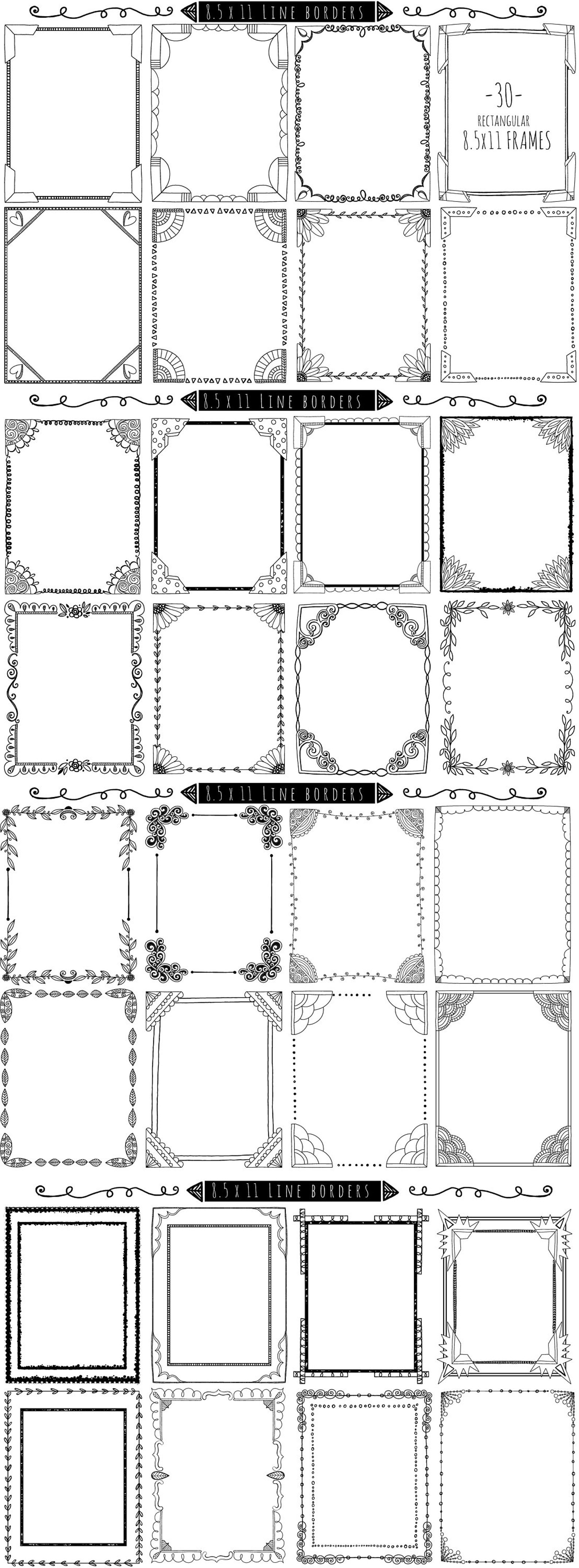 200 Borders Clip Art Set Decorative Divider Graphics Page - Etsy