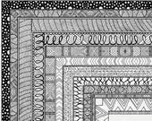 Zen 8x10 Frame Clipart Doodle Digital Frame Clip Art - Etsy