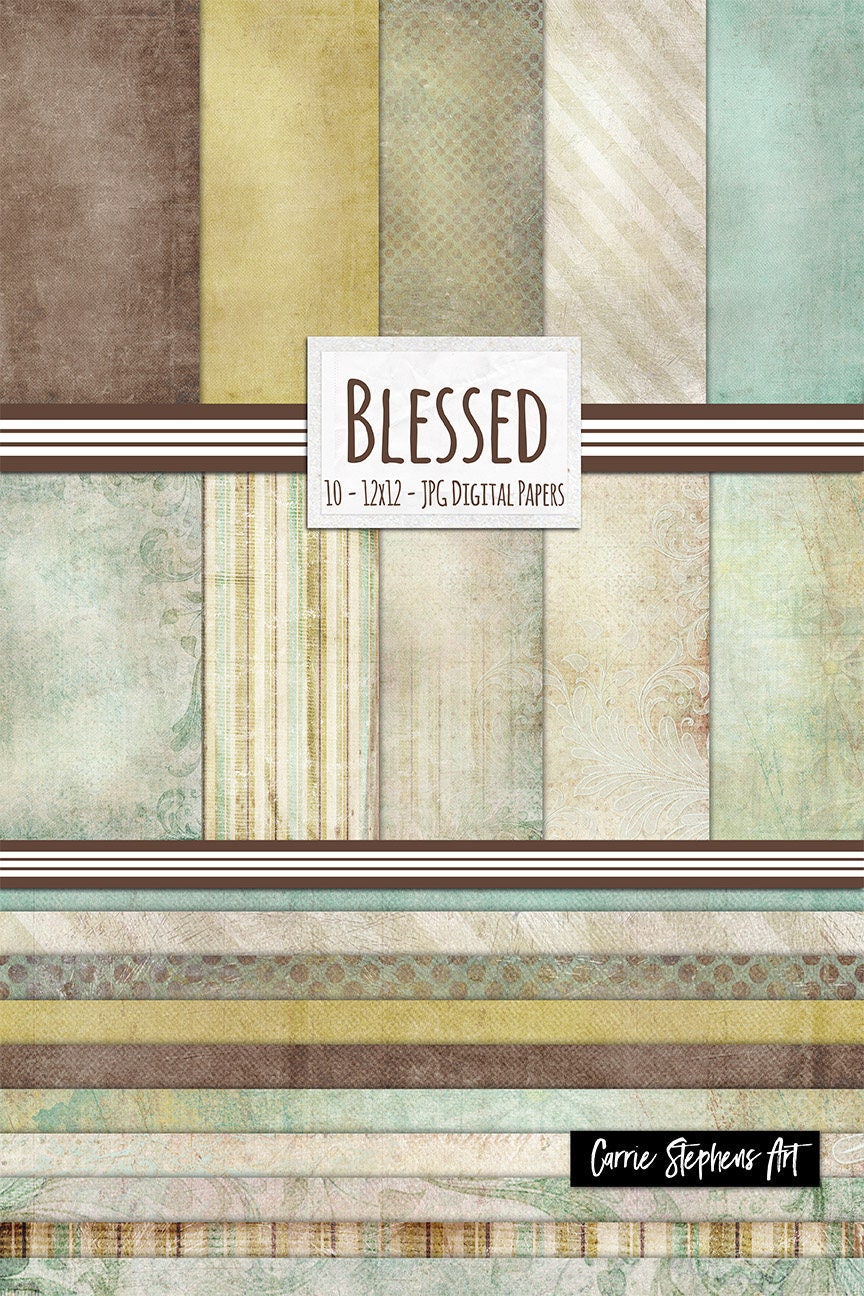 Shabby Chic Baby Scrapbook Paper, Neutral Unisex Digital Paper, Beige ...