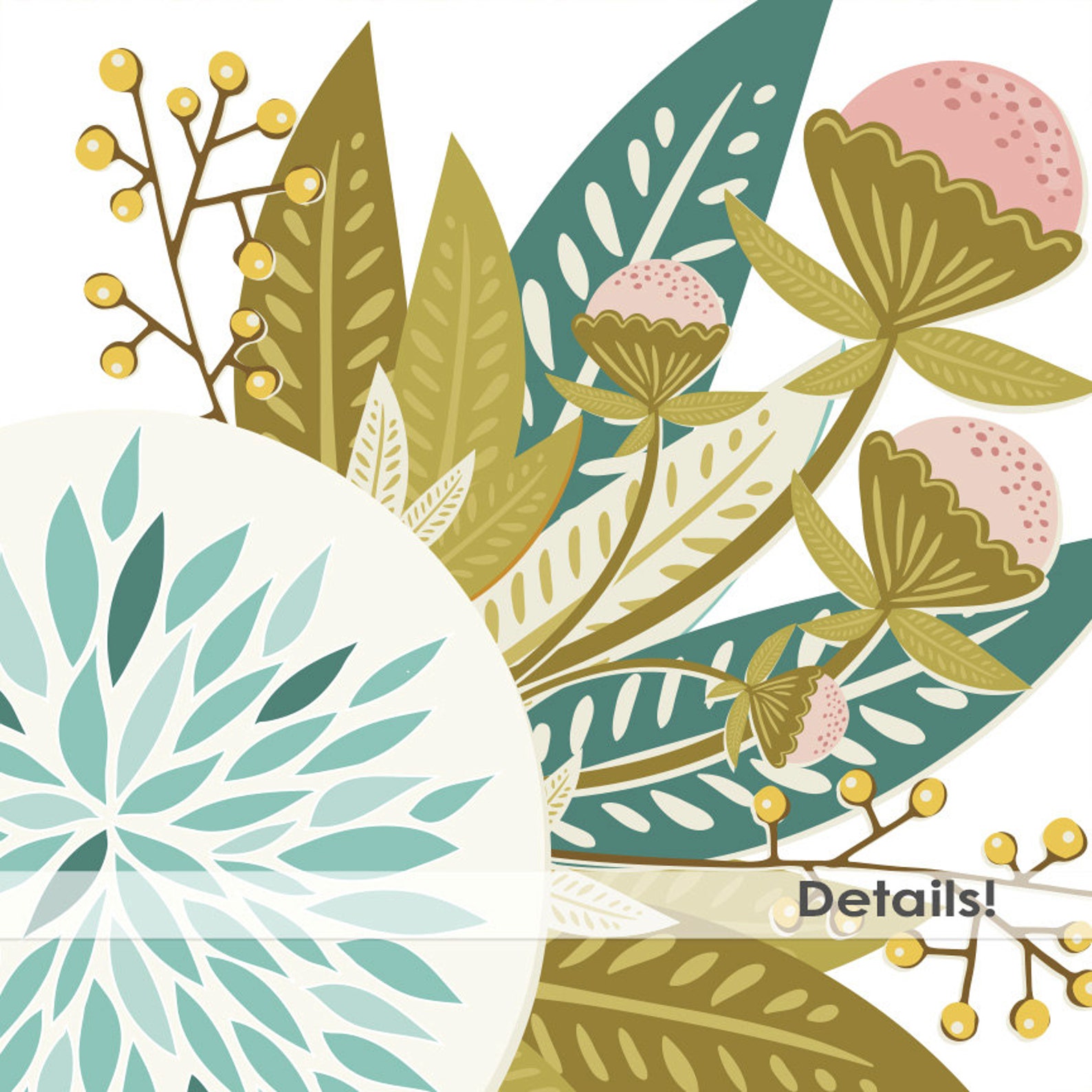 Wispy Floral Clip Art Foliage & Flower Clusters Flower - Etsy