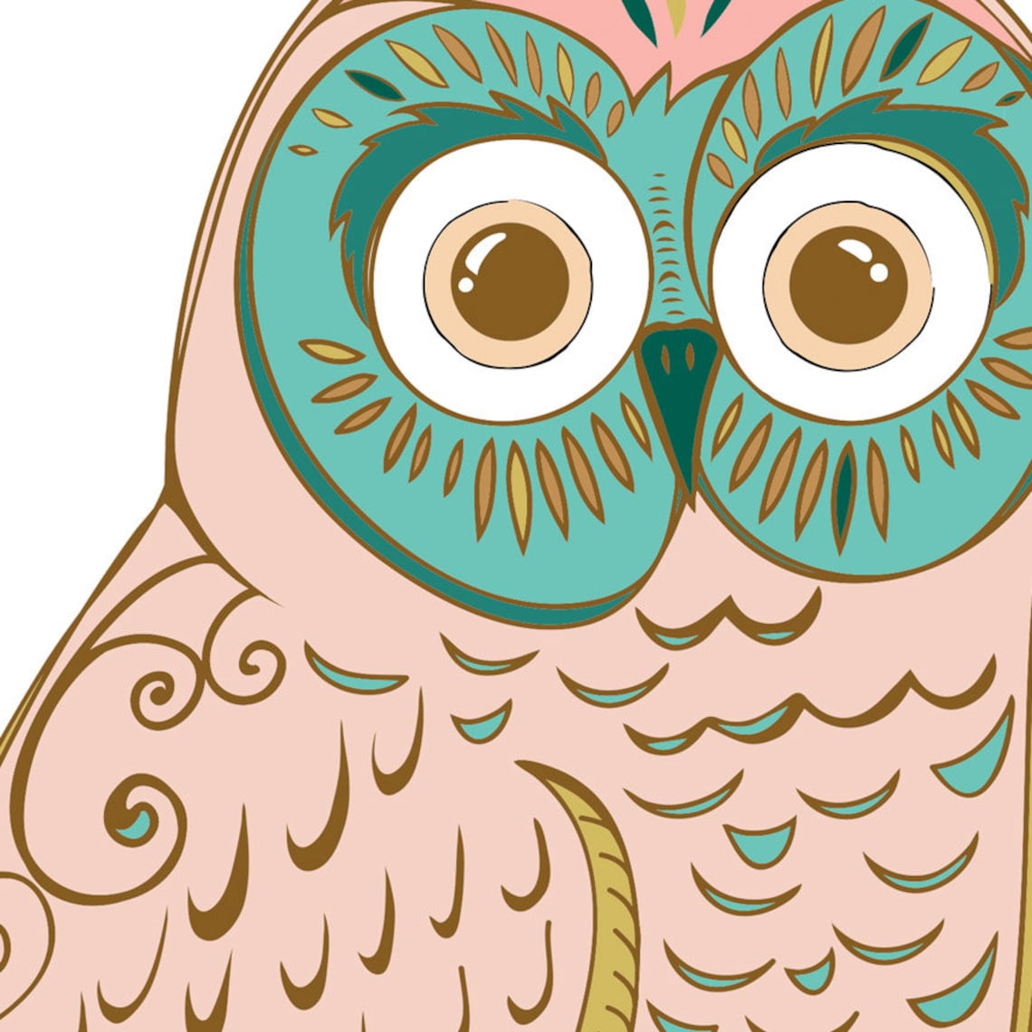 Whimsical Owl Clip Art Folk Art Bird Royalty Free Image - Etsy