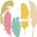 Boho Feather Clipart Hand-drawn PNG Download Printables for - Etsy