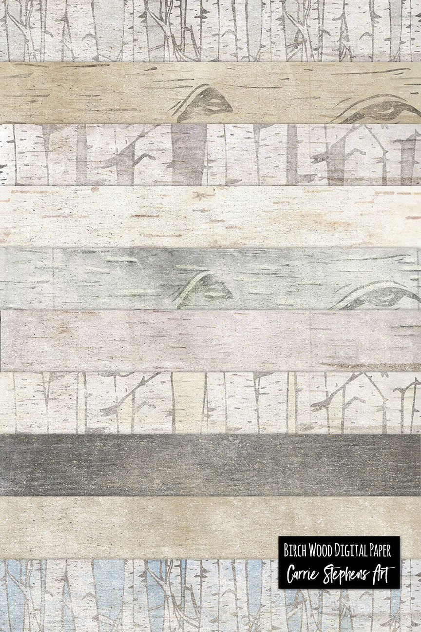 Birch Rustic Wood Digital Paper Pack, Country Farmhouse Wedding ...