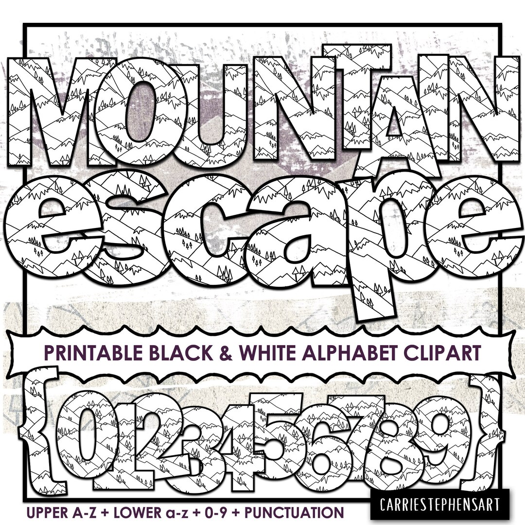 Mountain PRINTABLE Alphabet Clipart, School Bulletin Board Letters ...