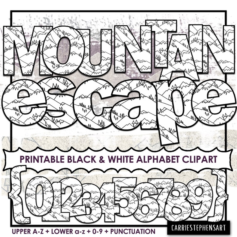 Mountain PRINTABLE Alphabet Clipart School Bulletin Board - Etsy