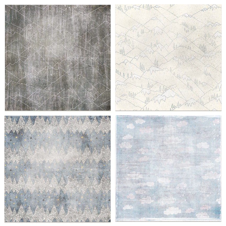 Rustic Digital Paper Mountain Country Chic Cottage Textured - Etsy