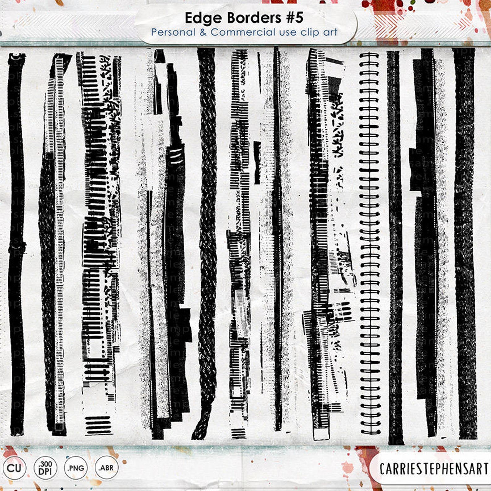 Border Overlays Inked Edges Grunge Border Clip Art - Etsy