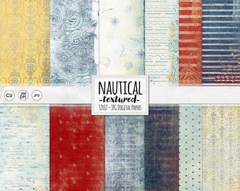 Nautical Digital Paper | Etsy