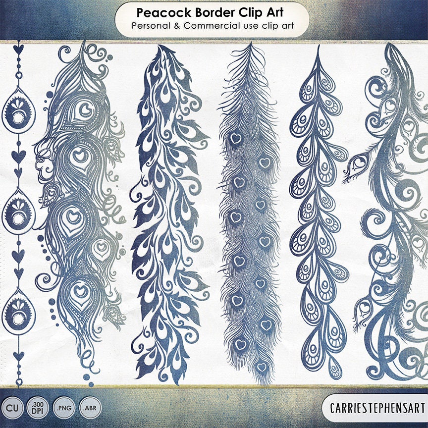 Peacock Border Clip Art