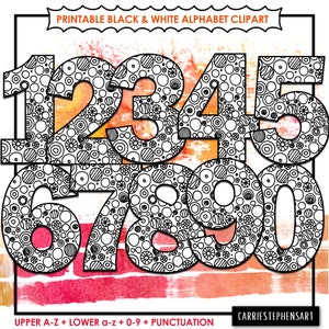 Dotty Doodle PNG Alphabet Clipart, Printable Bulletin Board Letters ...