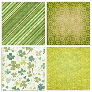 St. Patrick's Day Digital Paper, Textured Background Papers, Chic ...