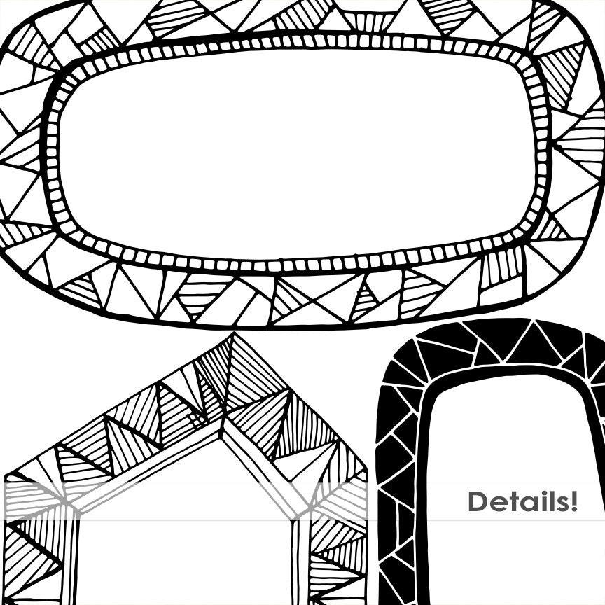 Geometric Frames & Label Clipart Photoshop Brush PNG Digital - Etsy