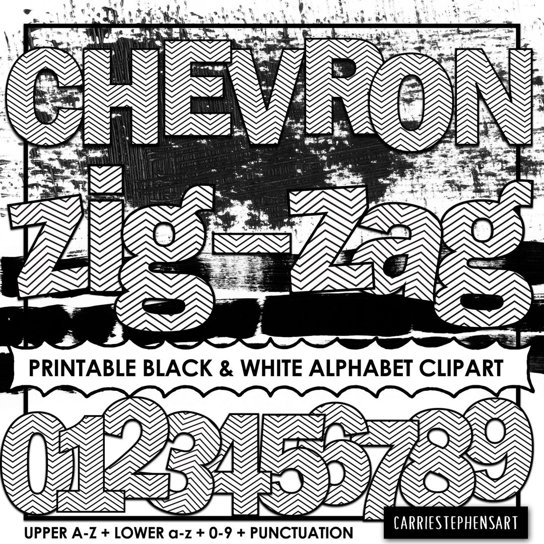 Chevron PRINTABLE Alphabet Clipart, School Bulletin Board Letters ...